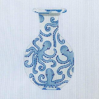 Blue Octopus Jardinere - Sara Fitz | Knot the Point Needleworks