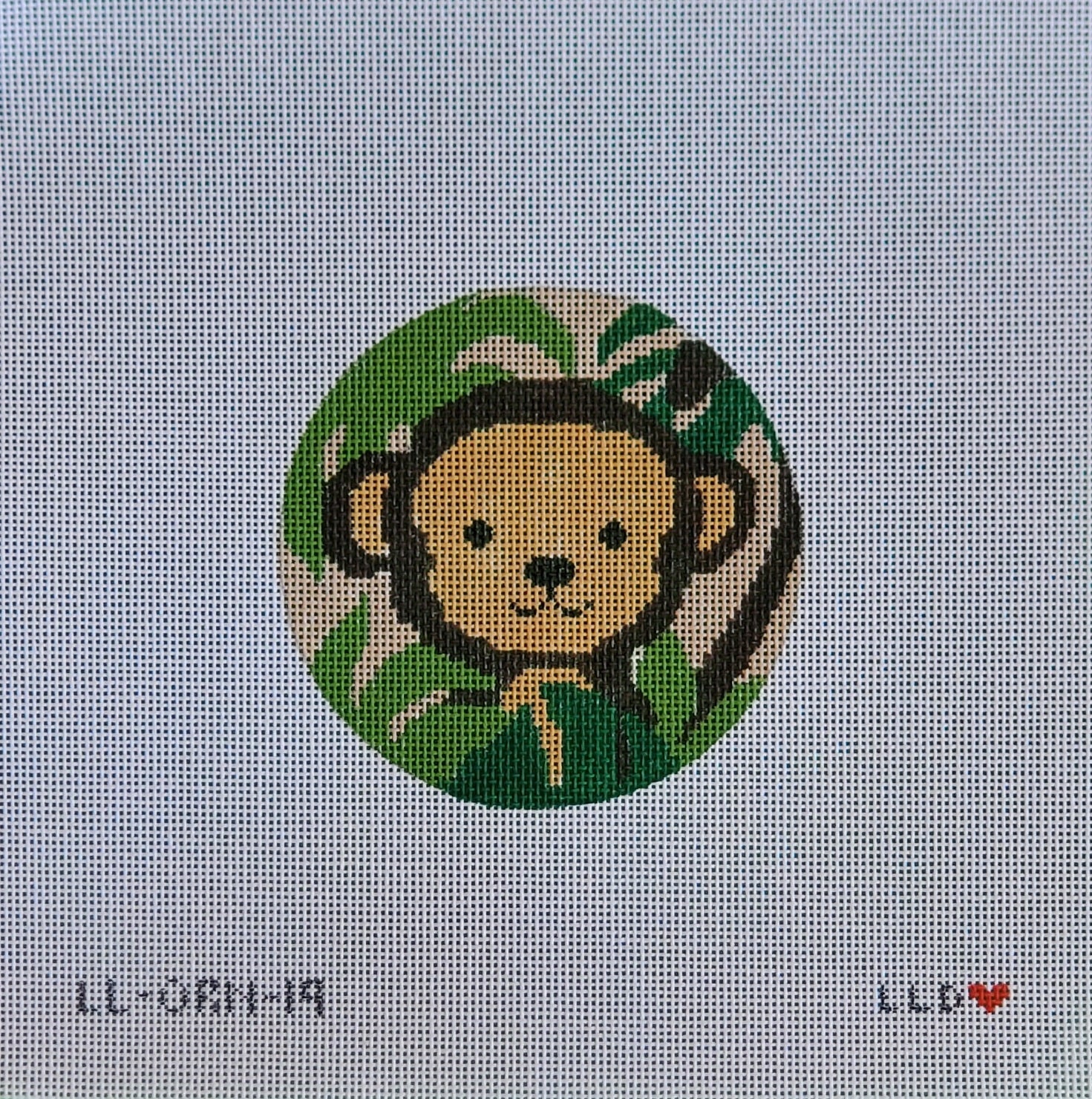 Monkey Ornament Round - Laura Love Designs | Knot the Point Needleworks